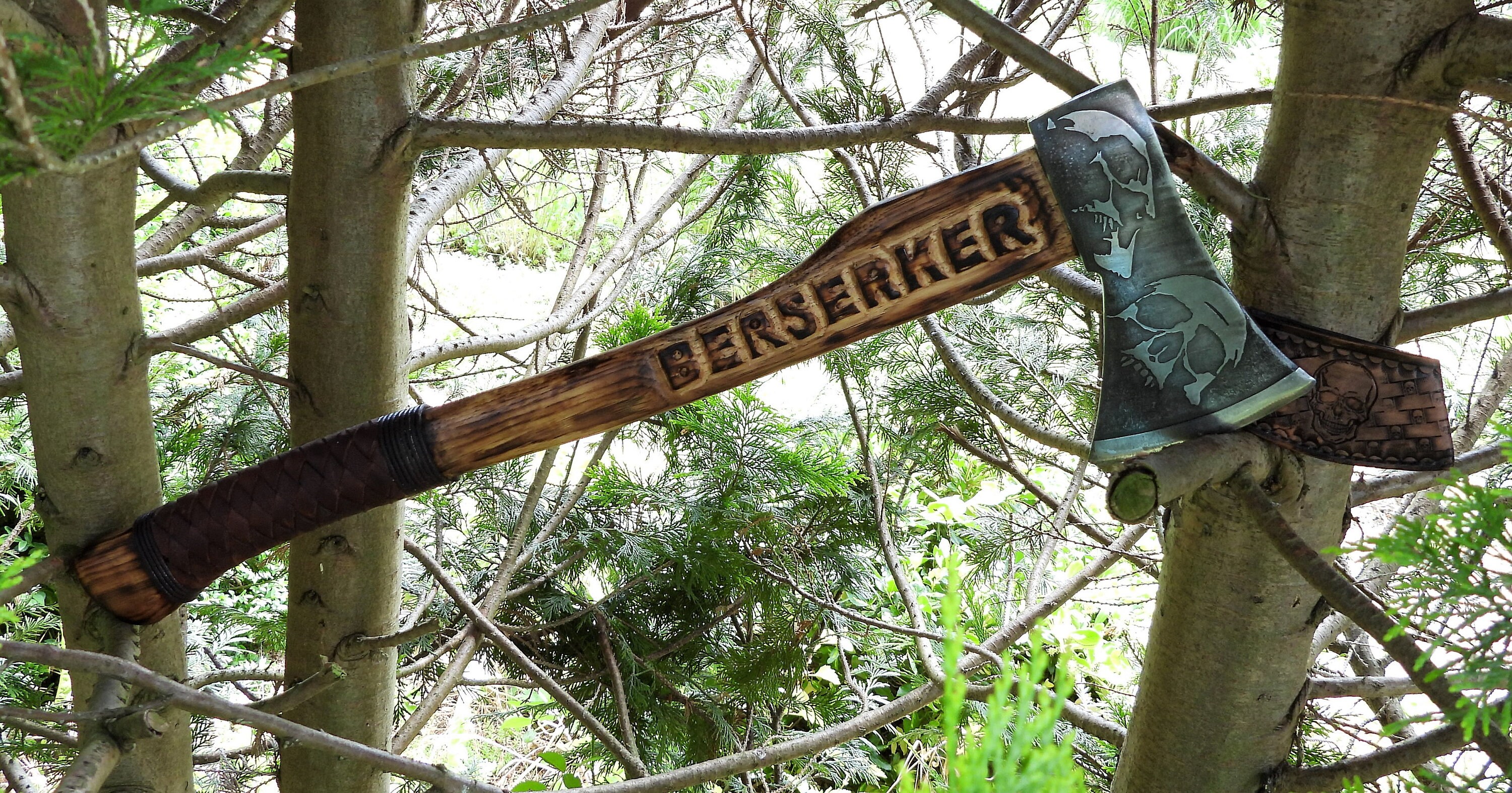 Hacha con protección de cuero BERSERKER | Etsy