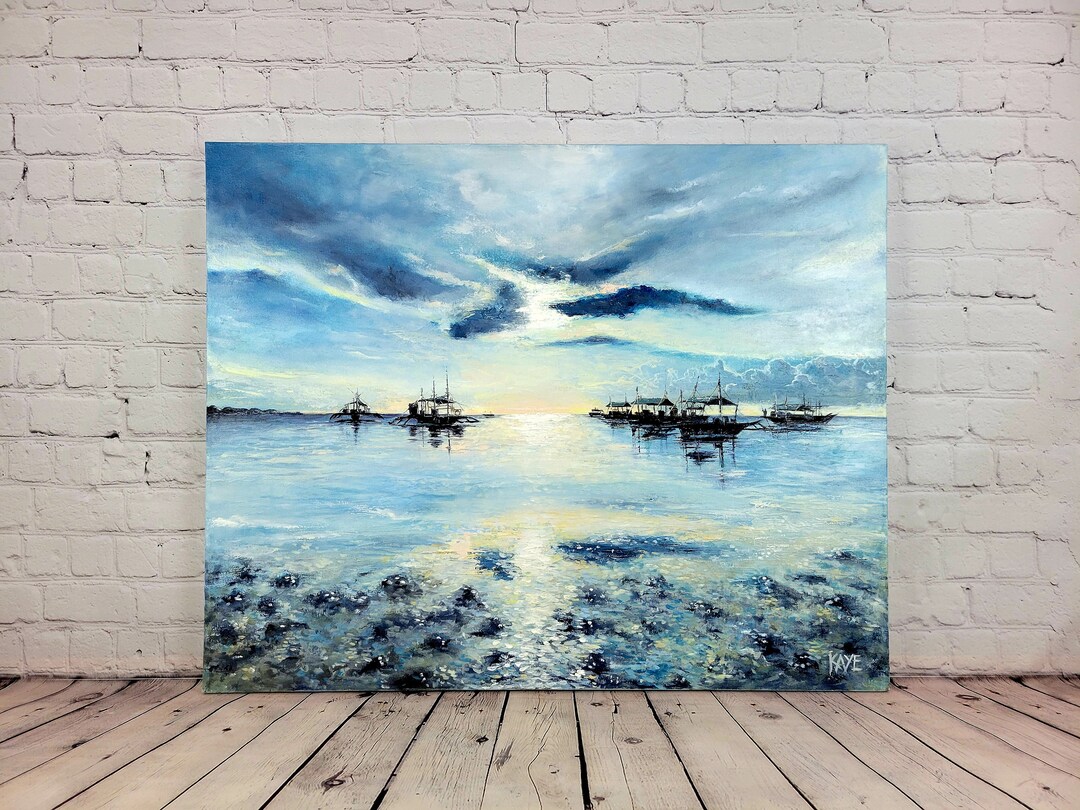 Original Painting Cebu Seascape Painting Oil Painting 24x30 Canvas - Etsy
