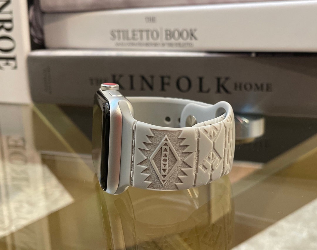 Aztec Patterned Apple Watch Band Engraved Band 38mm 40mm 41mm 44mm 45mm ...