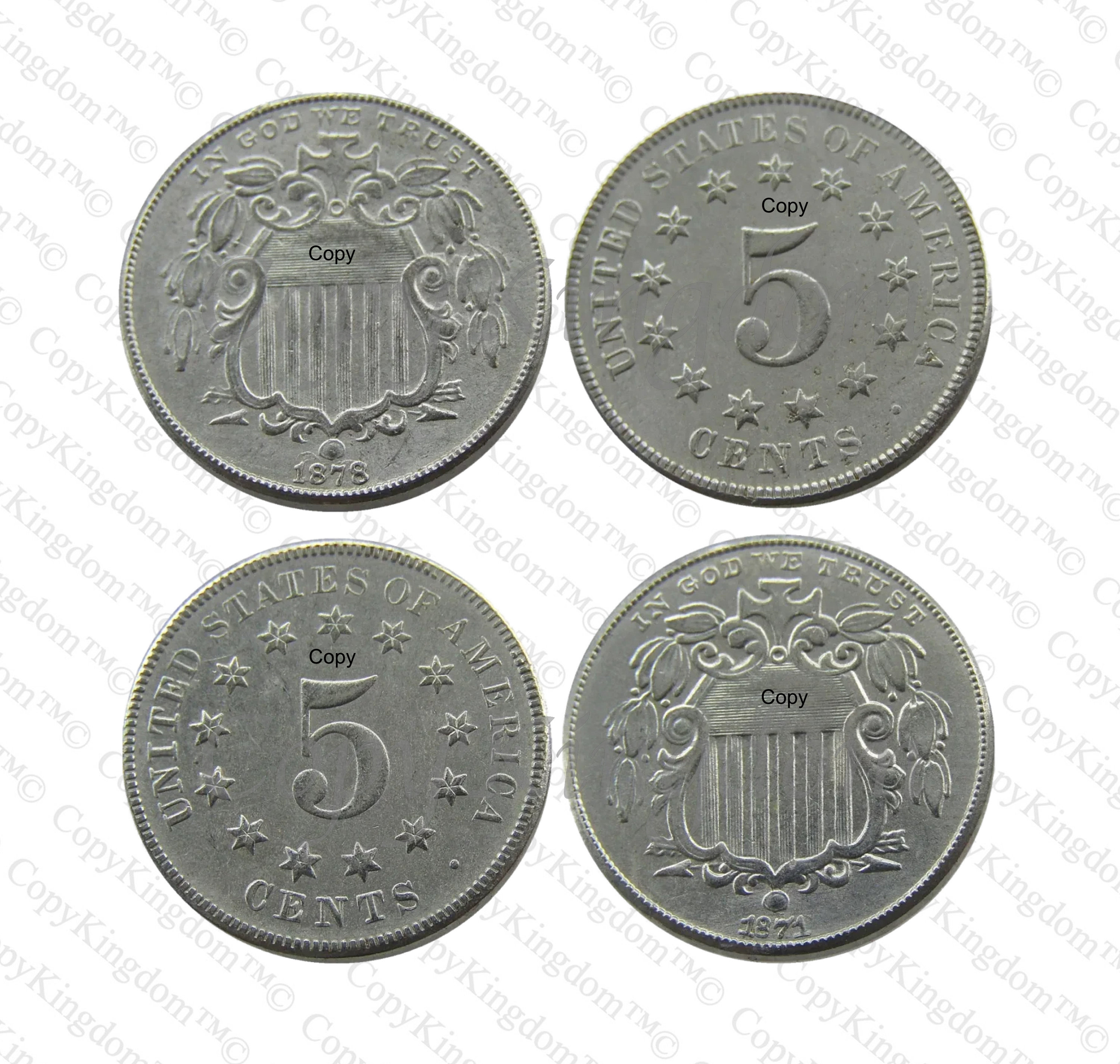 1866 to 1883 5 Cent Shield Nickel American A Sought After Restrike ...