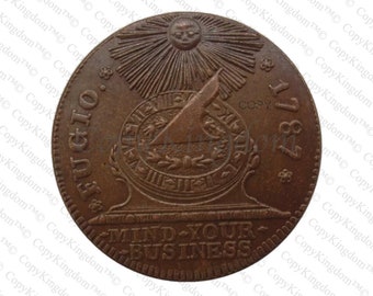 1787 Fugio Colonial Cent We Are One, United States Copper Coin ...
