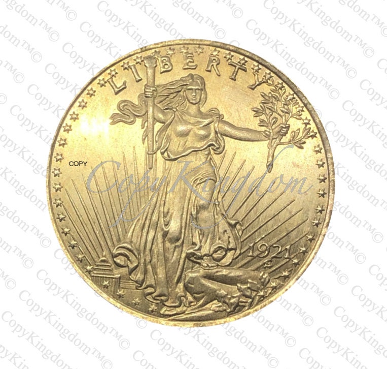 1921 Saint Gaudens Twenty Dollar Gold Double Eagle Key Date COPY Coin ...