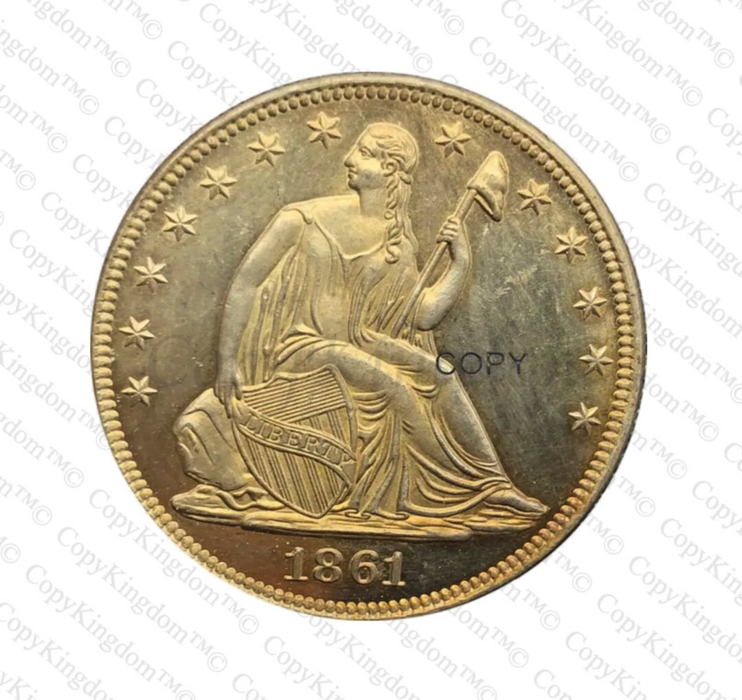 COPY 1861 Half Dollar Confederate States of America Gold Pattern A Very ...