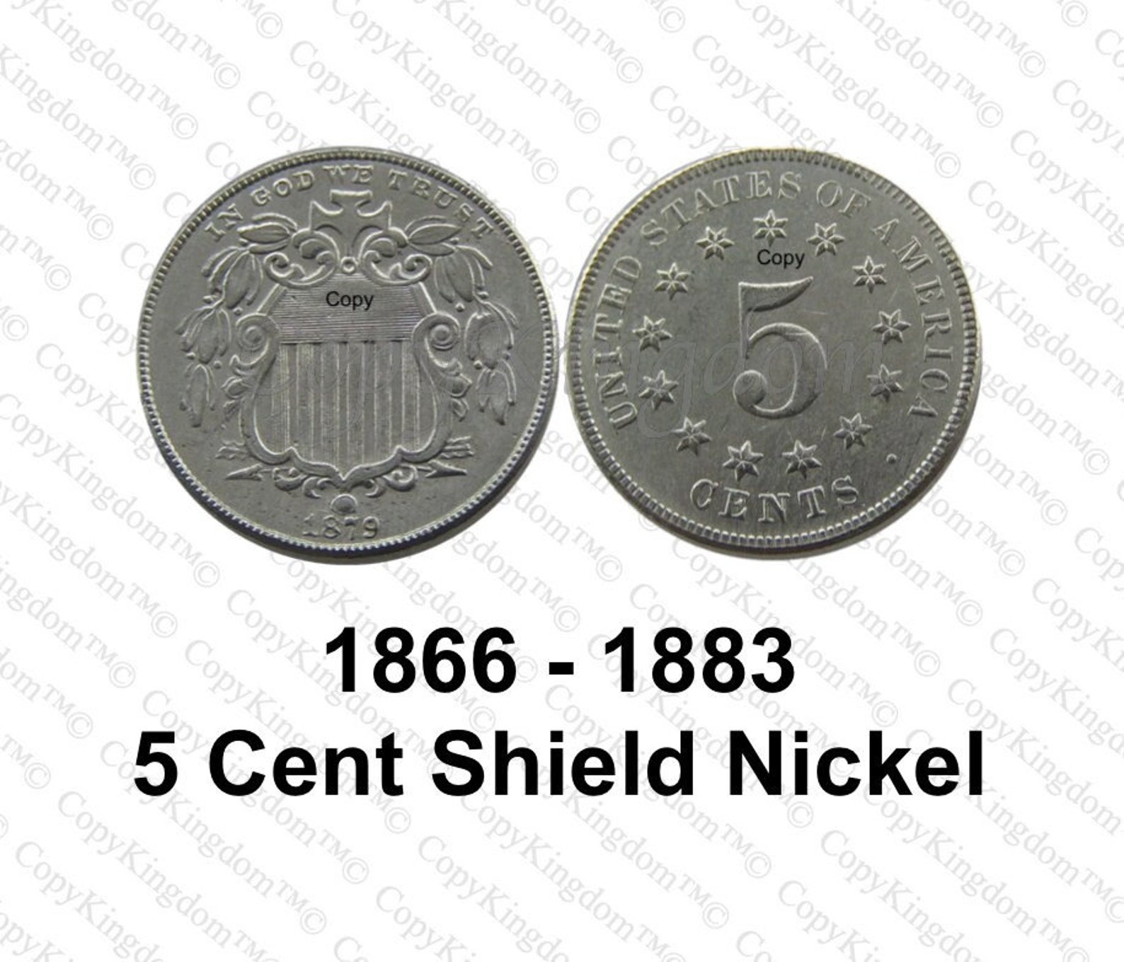 1866 to 1883 5 Cent Shield Nickel American A Sought After Restrike ...