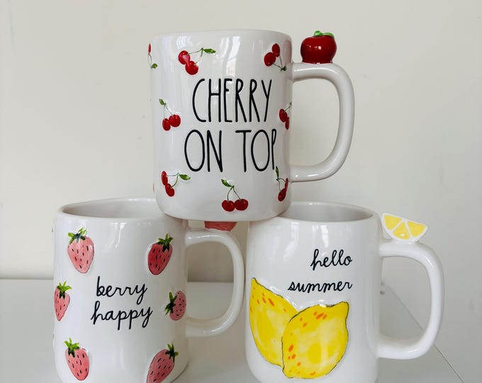 New Release Summer Mugs, Hello Summer, Berry Happy, Cherry on Top Mug ...