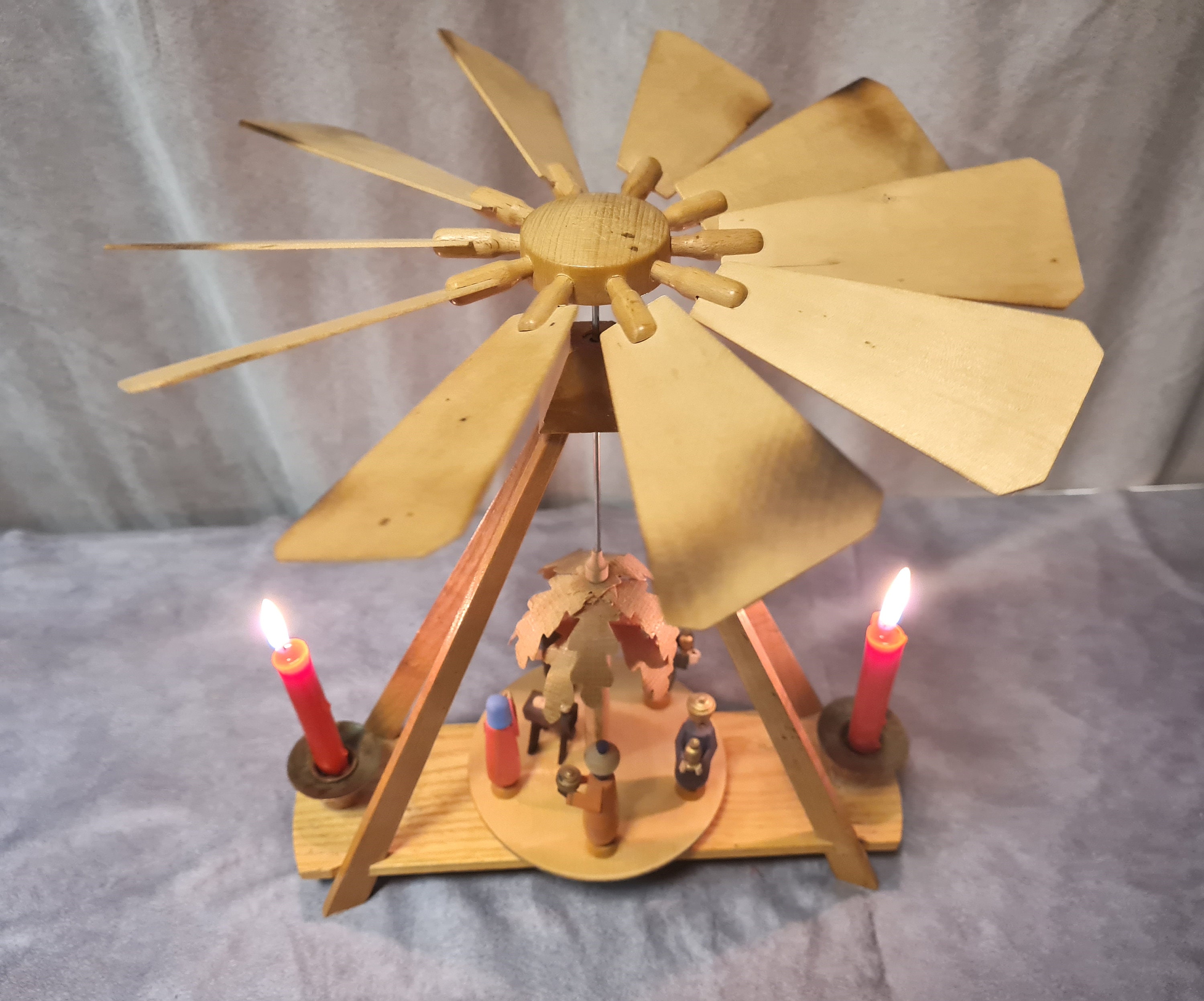 Vintage Retro German Pyramid With Wooden Figurines and 4 - Etsy