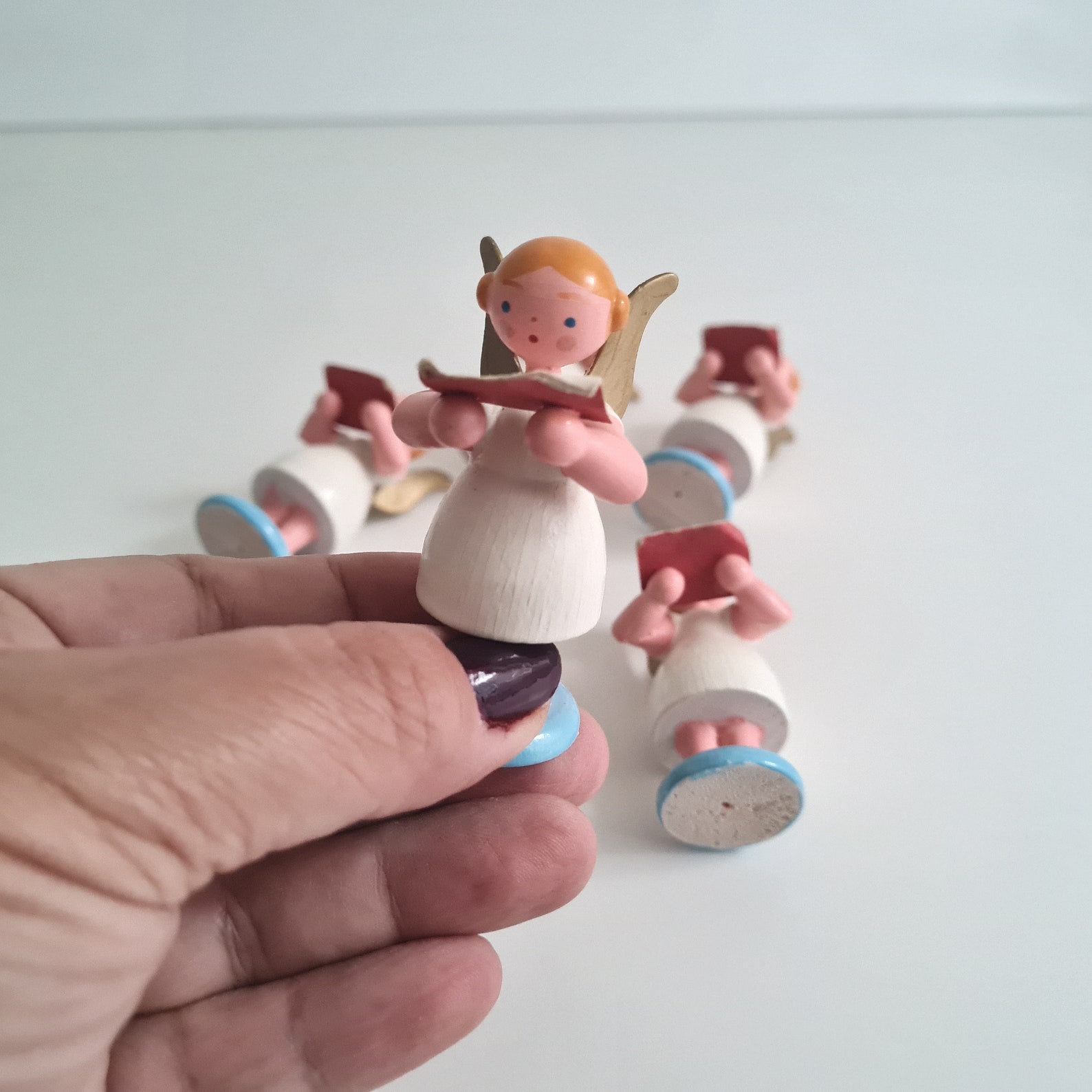 Vintage Wooden Retro Erzgebirge Collectible Carol Angel Christmas Hand ...