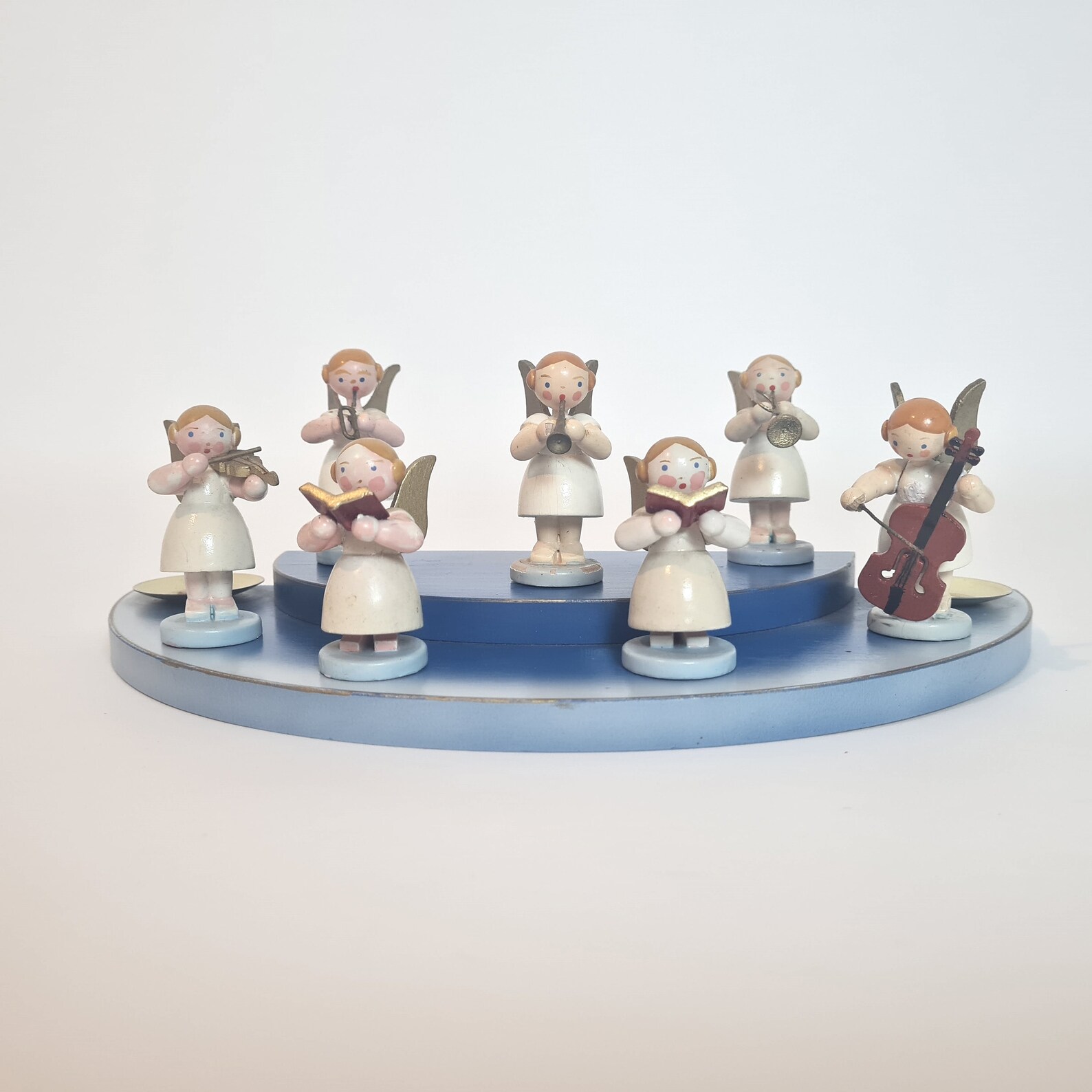 Vintage Wooden Retro Erzgebirge Collectible Carol Angel Christmas Hand ...