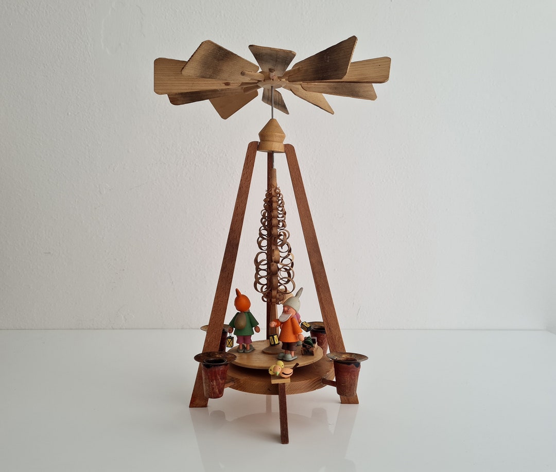 Vintage German Pyramid With Hand Painted Wooden Figurines and - Etsy