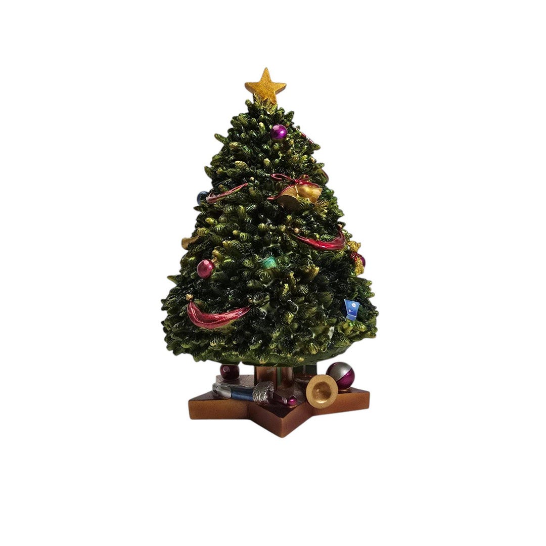 Vintage Rotating Polyresin Christmas Tree With Music Box - Etsy