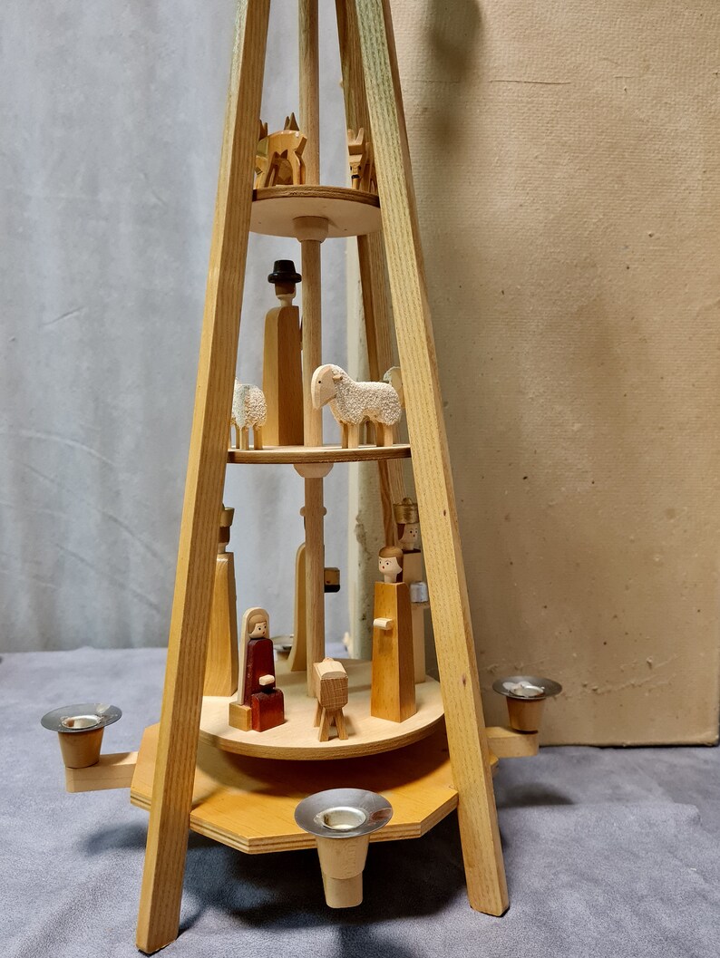 Vintage Big Retro Designer Erzgebirge German Pyramid With Hand - Etsy