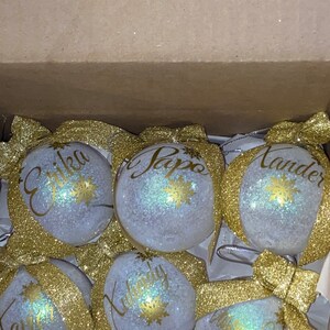 Personalized Glitter Christmas Ornament: Custom Name, Shatterproof ...