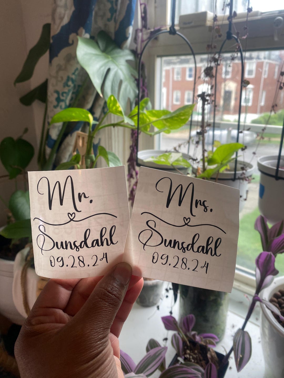 Mr. and Mrs.decal Vinyl Decal Wedding Decal Wine Glass Decal Mrs Decal ...