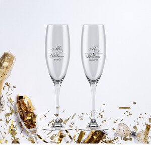 Mr. and Mrs. Wedding Decal: Personalized Wine Glass Stickers - Etsy