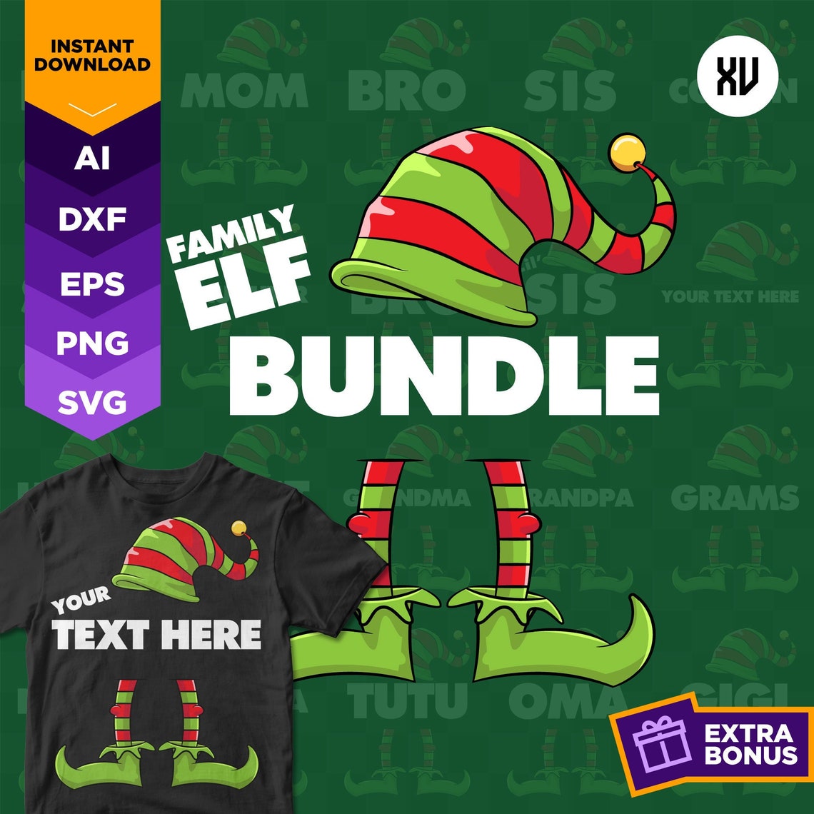 Family Elf Svg, Christmas Svg Bundle, Family Elf Bundle, Elf Hat Svg ...
