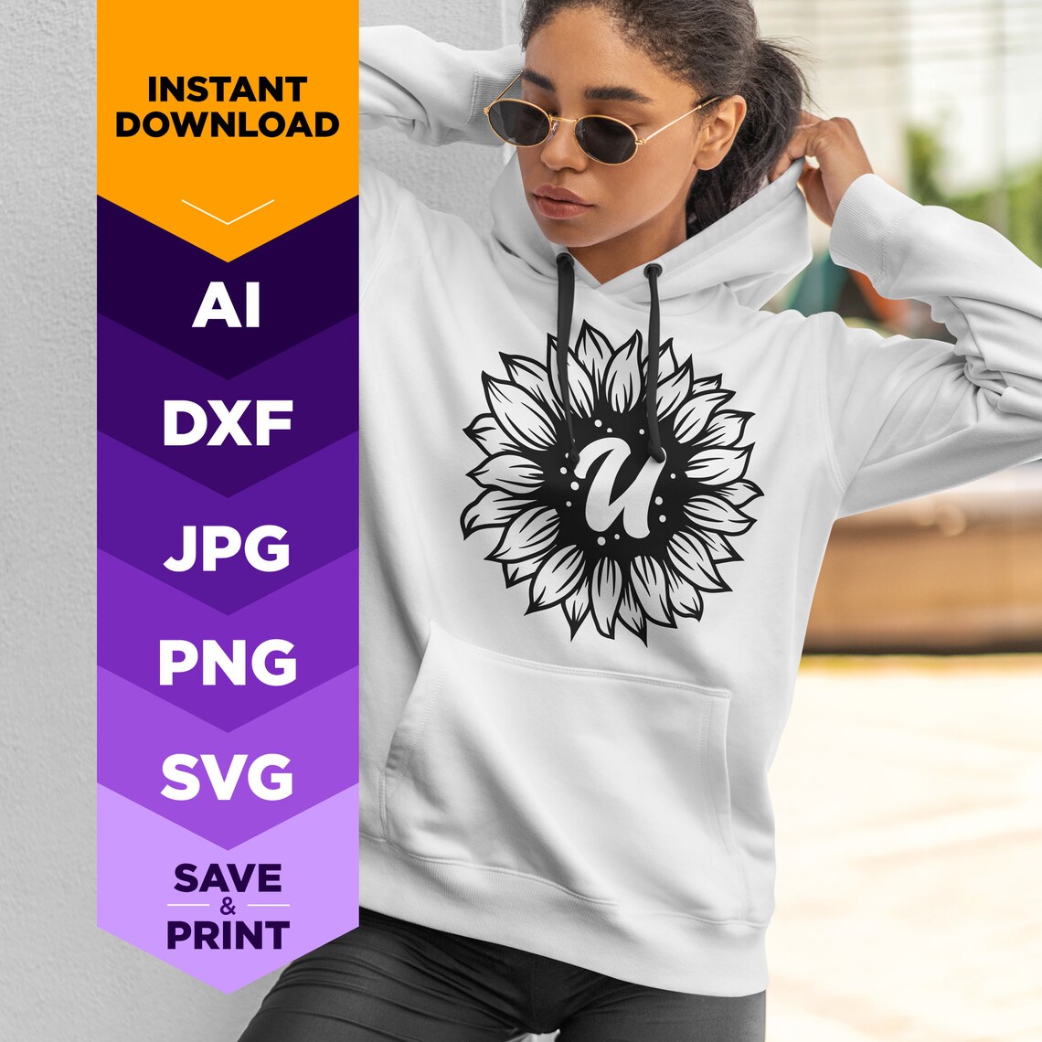 A-Z Sunflower Complete Alphabet Cut Files Initials Monogram Letters ...