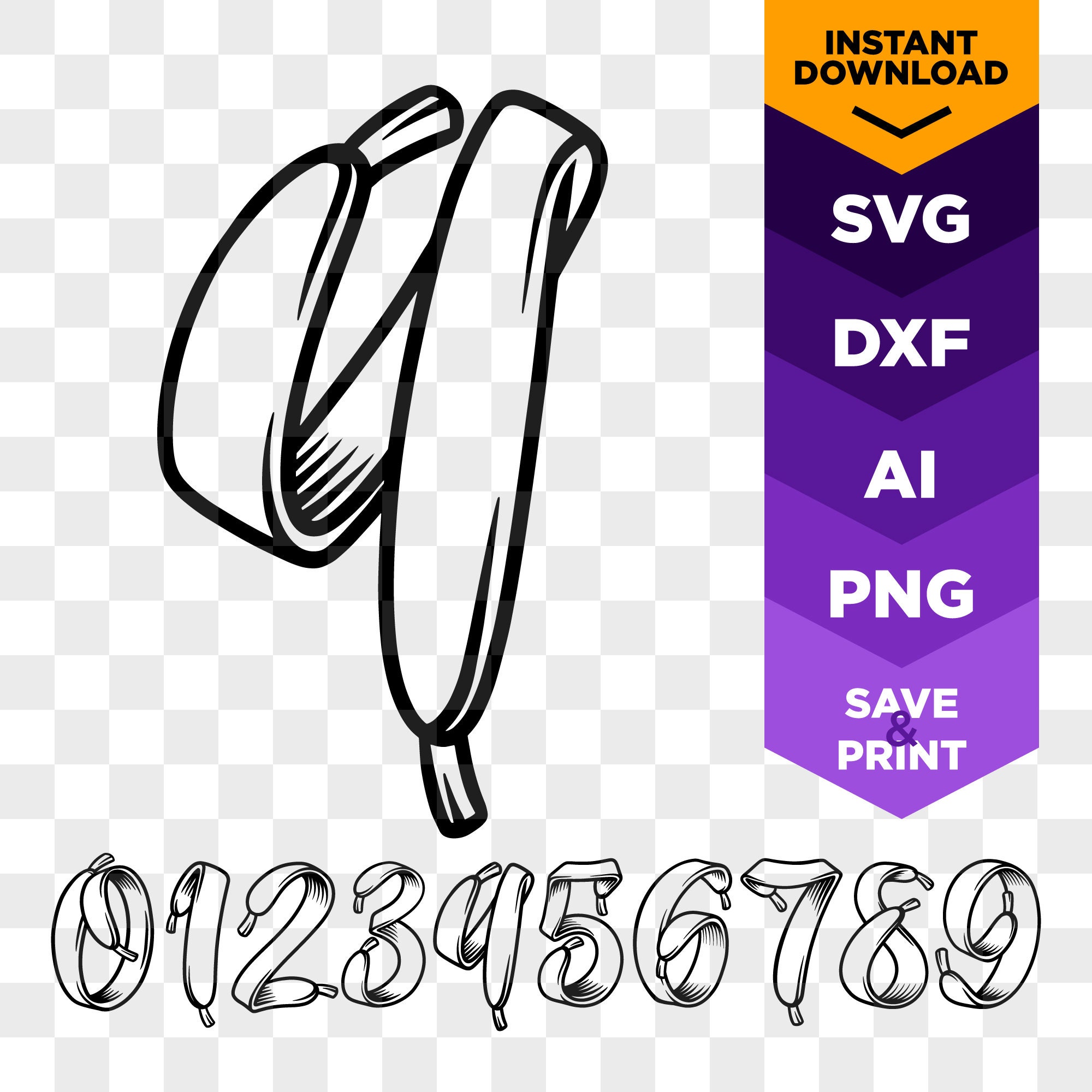 0-9 Shoe Lace Complete Numbers Cut Files | Initials Monogram Shoe Lace ...