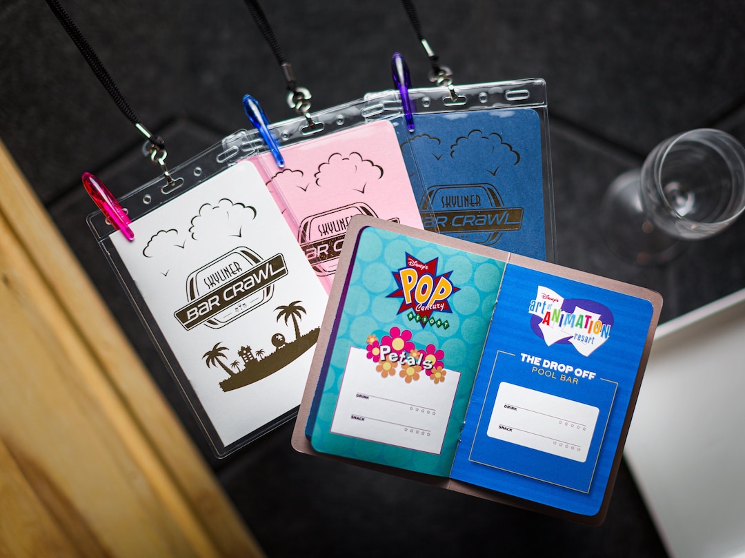 Skyliner Bar Crawl Booklet With Lanyard and Pen | Birthday Bachelorette ...