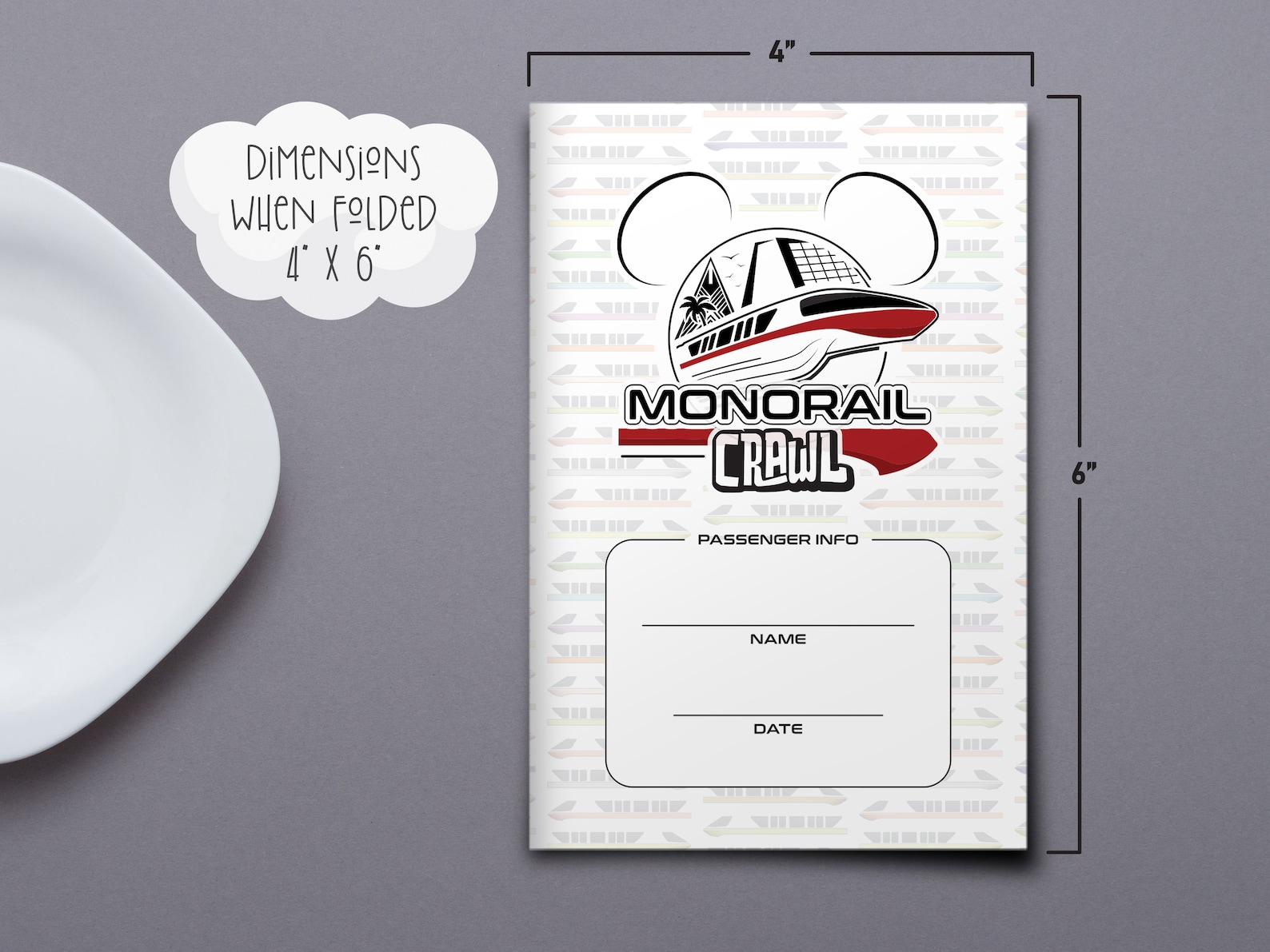Printable Monorail Crawl Digital Download for Resorts on Monorail Line ...