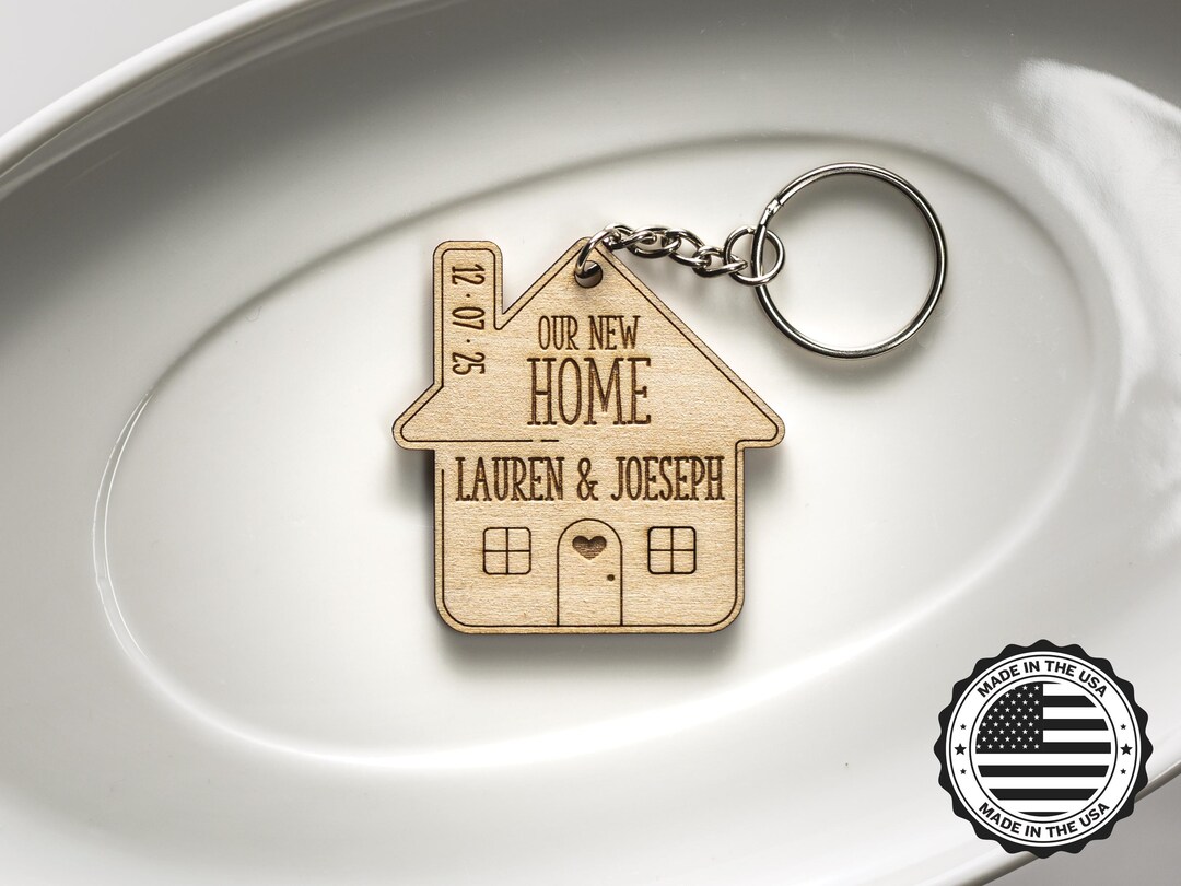 Personalized New Home Keychain: Housewarming Gift for Couples, First ...