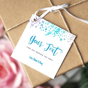 Printable Gift Tag for Any Occasion Editable Text Irradescent Thank You ...
