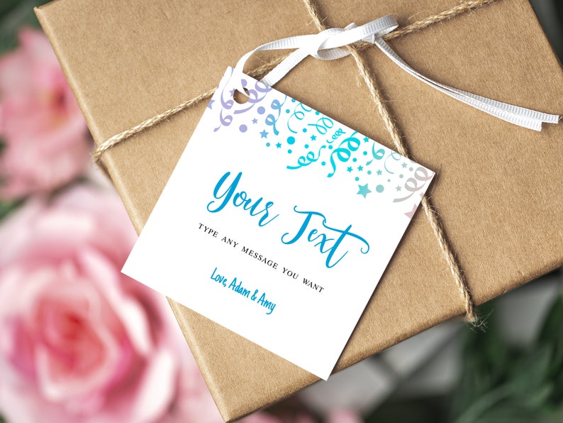 Printable Gift Tag for Any Occasion Editable Text Irradescent - Etsy