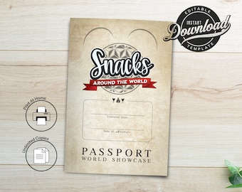 Snacks Around the World Passport Booklet Kid Friendly With - Etsy
