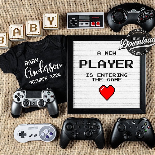 New Player Baby Announcement Digital Video Gamer Pregnancy - Etsy