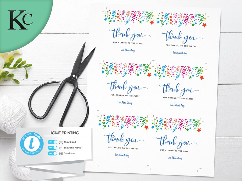 Gift Tag Template Printable Gift Tags Thank You Tag Party - Etsy