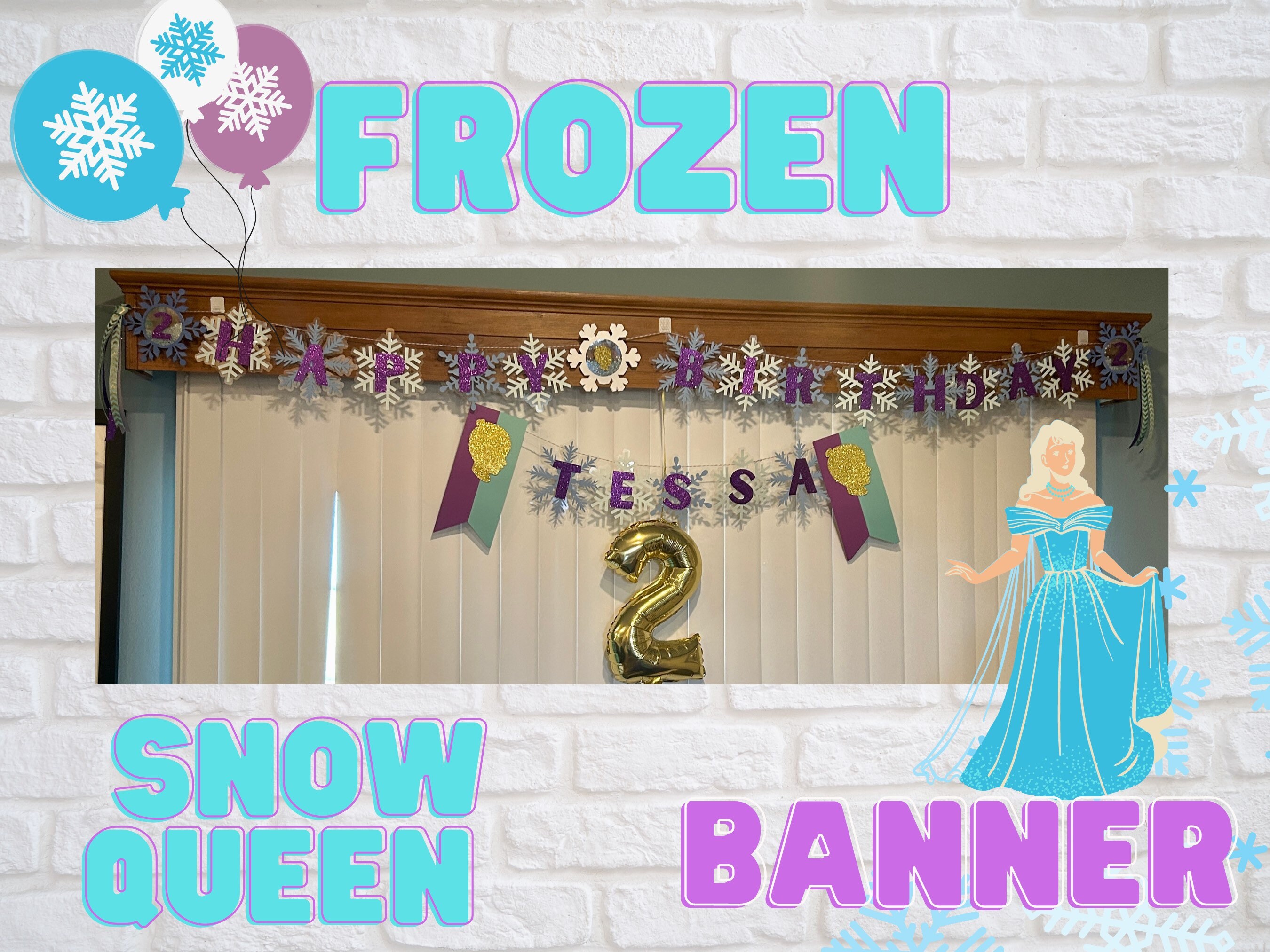 Snow Queen Banner, Snowflake Baby Shower Banner, Frozen Snowflake ...