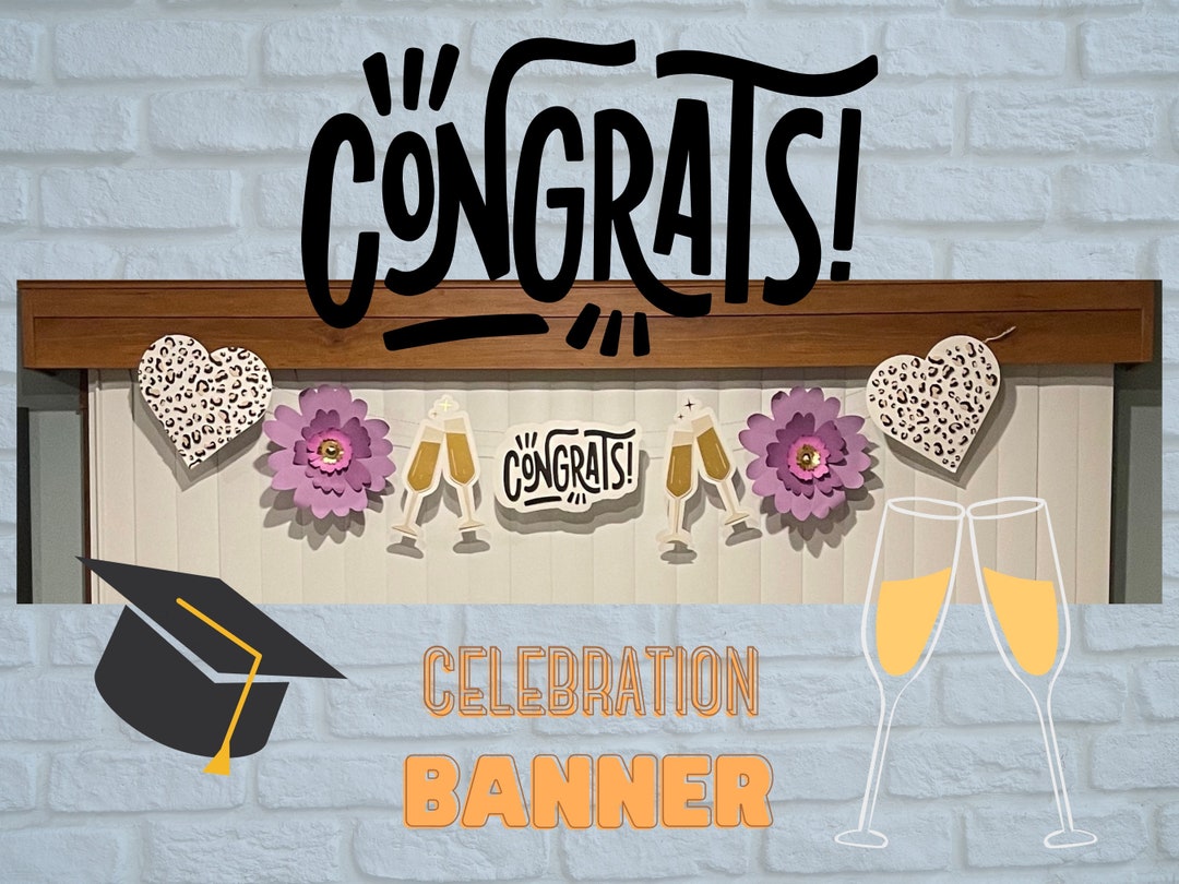 Congrats Banner, Congratulations Banner, Way to Go Banner, You Did It ...