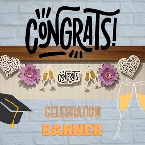 Congrats Banner, Congratulations Banner, Way to Go Banner, You Did It ...