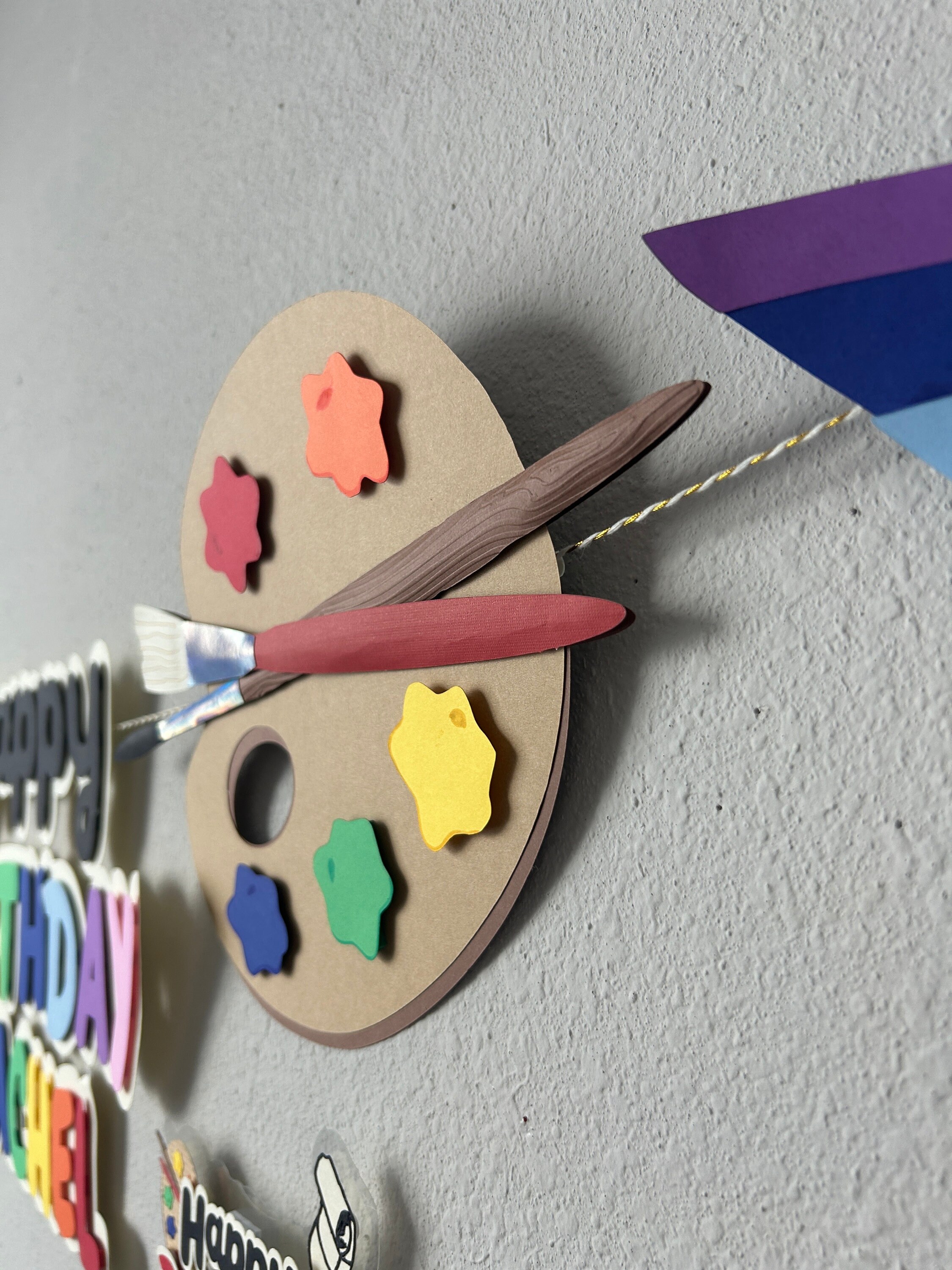 Rainbow Paint Birthday Banner Paint Party Birthday Banner - Etsy