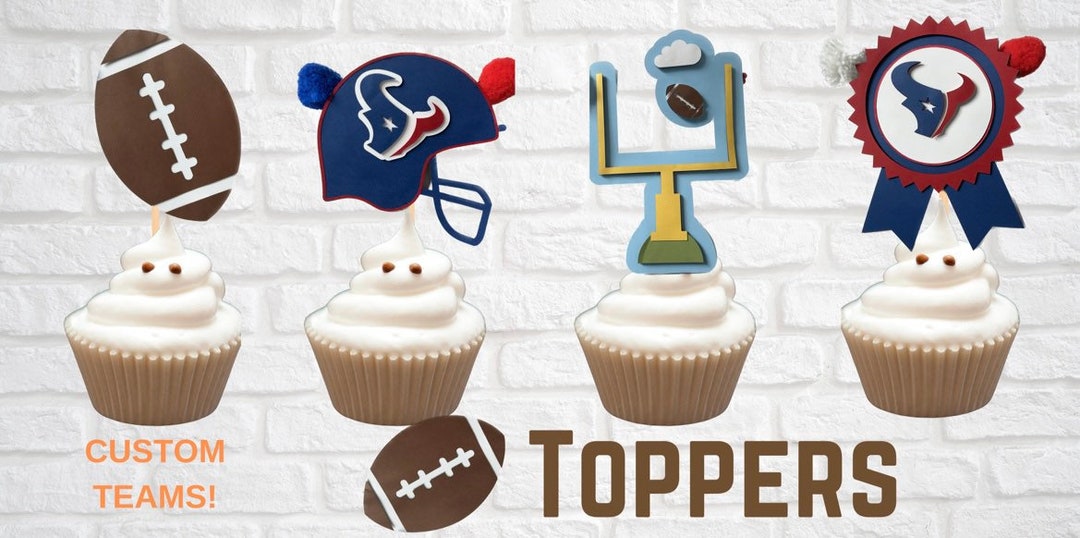 Football Birthday Toppers, Football Party Toppers, Football Cupcake ...