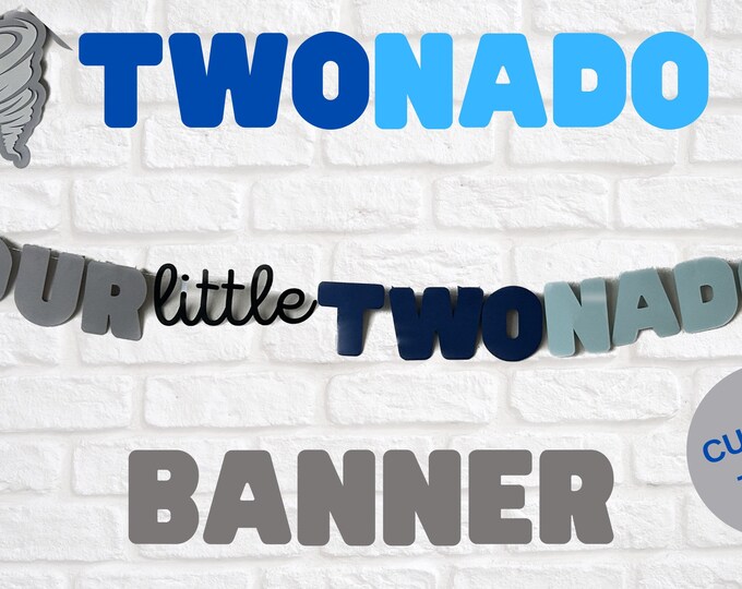 Twonado Party Banner, Little Twonado Birthday Banner, Twonado ...