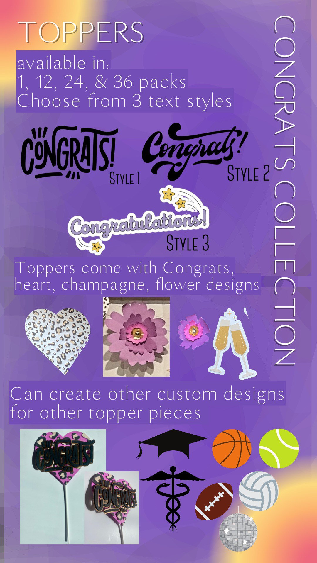 Congrats Cake Topper Congrats Cupcake Toppers - Etsy