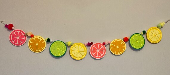 Citrus Summer Party Banner Citrus Banner Lemon Orange Lime - Etsy