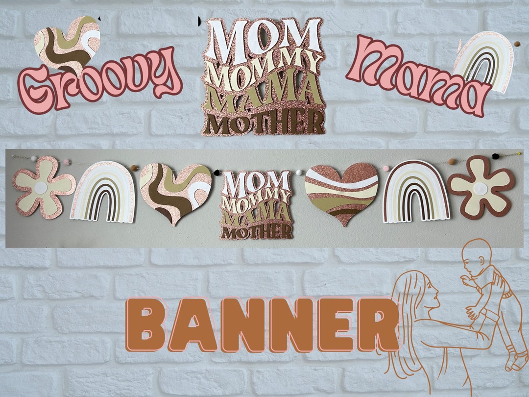 Groovy Mama Brunch Banner, Groovy Mom Banner, Groovy Mother's Day ...