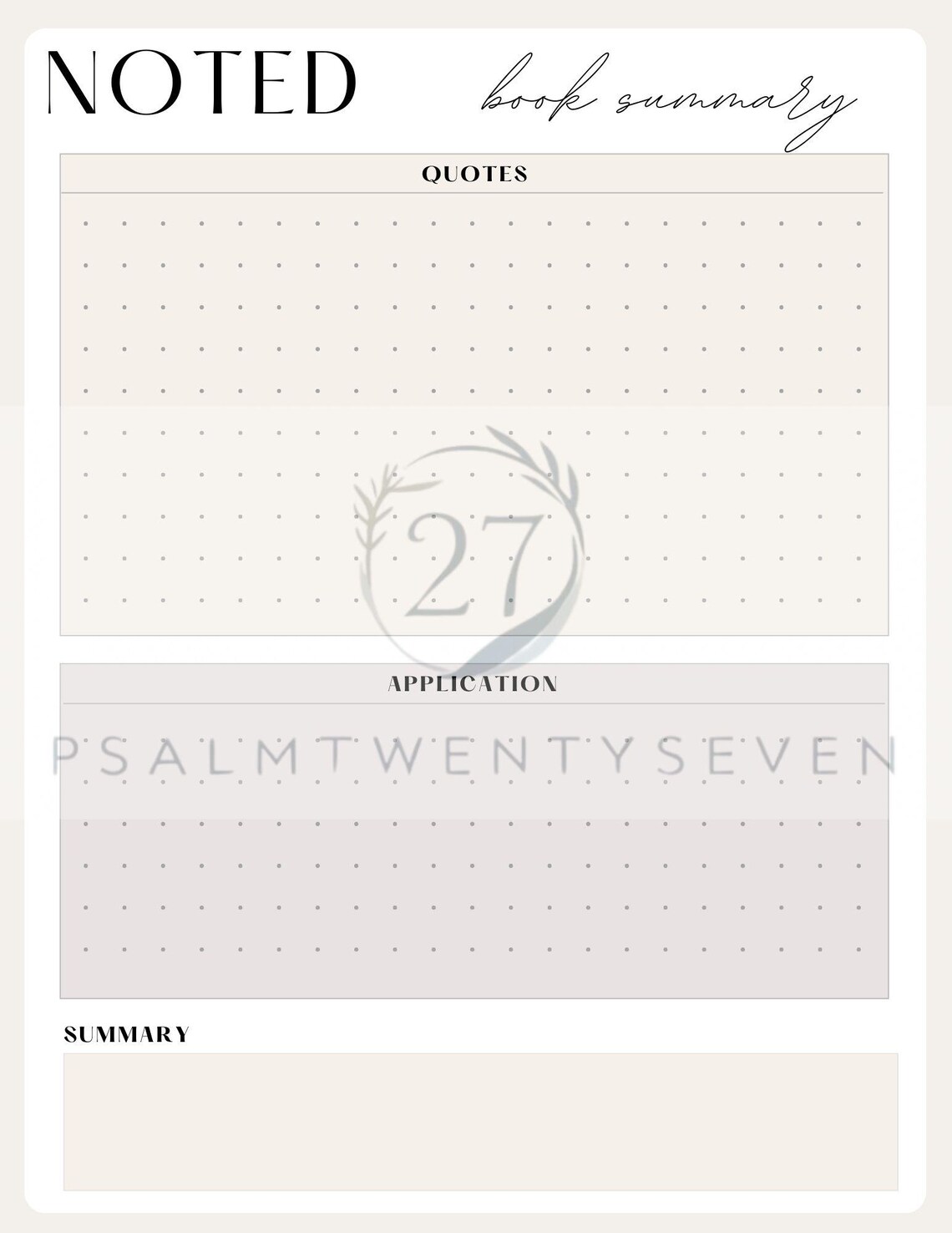 Book Summary Note Sheets (digital) - Four Pages - Etsy