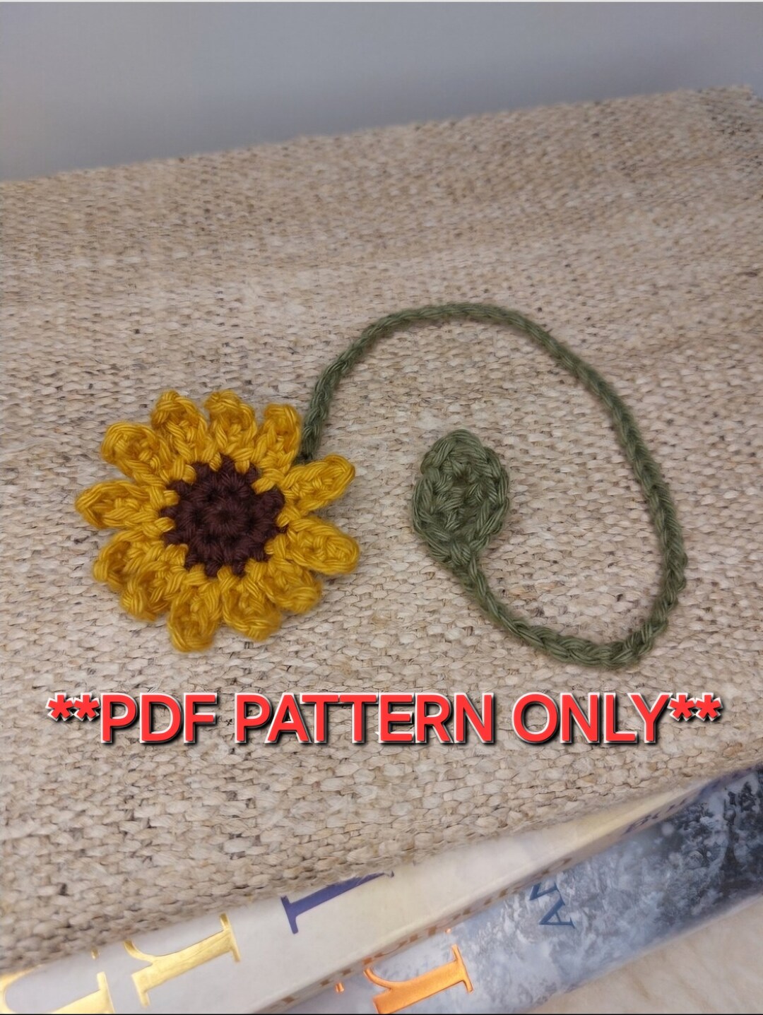 Crochet Sunflower Bookmark PATTERN, PDF PATTERN, Crochet, Flower ...