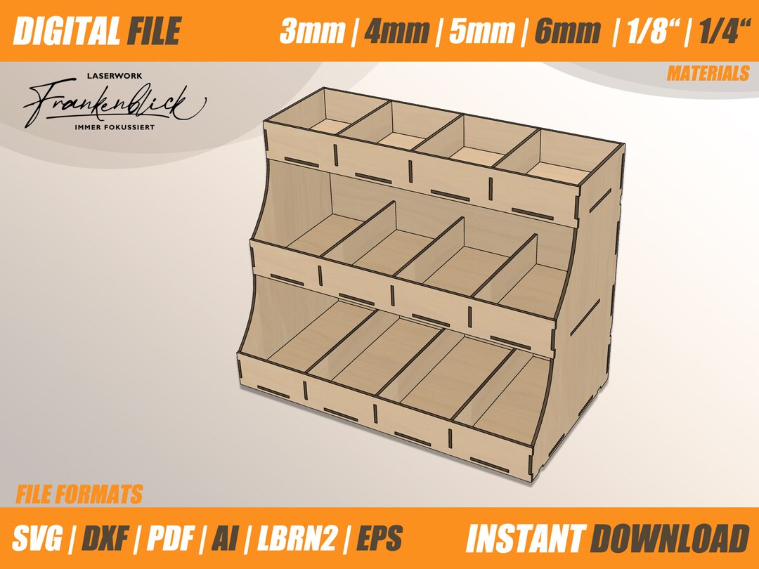 Tea Backing Powder Rack Spice Digital File Dxf Eps Pdf Svg Lightburn Ai ...