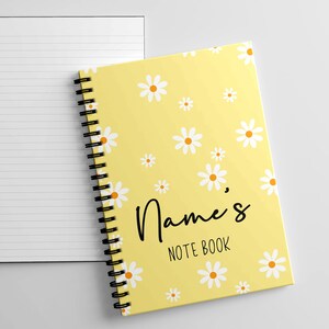 A5 Personalised Daisy Notebook Nurse Gift Set, Teacher Note Book, Daisy ...