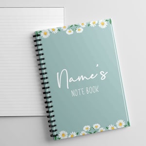 A5 Personalised Daisy Notebook Nurse Gift Set, Teacher Note Book, Diasy ...
