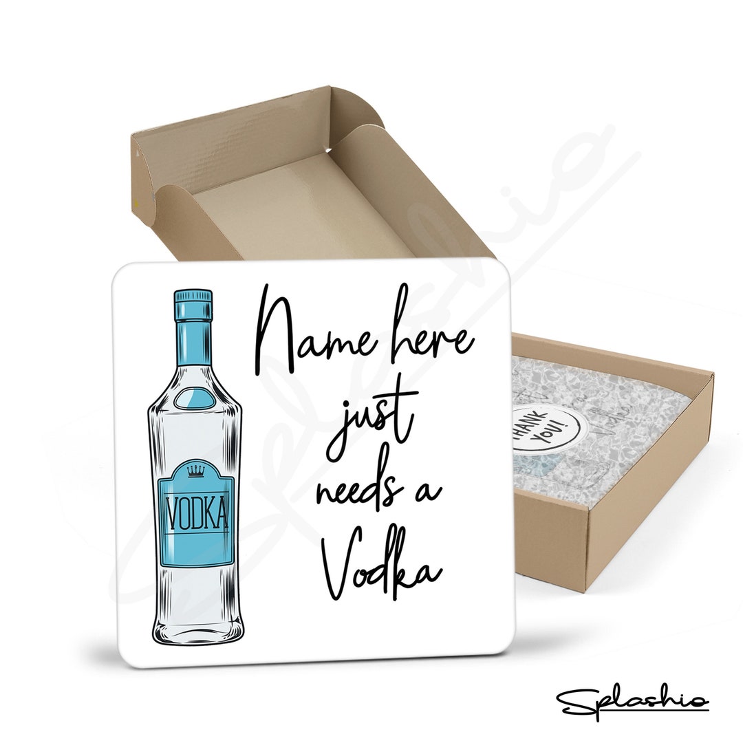 Personalised Vodka Coaster: Novelty Drinks Mat - Etsy