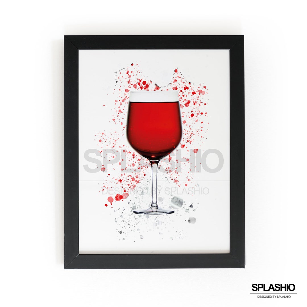 Red Wine Splatter Art Print: High Gloss Bar Decor - Etsy UK
