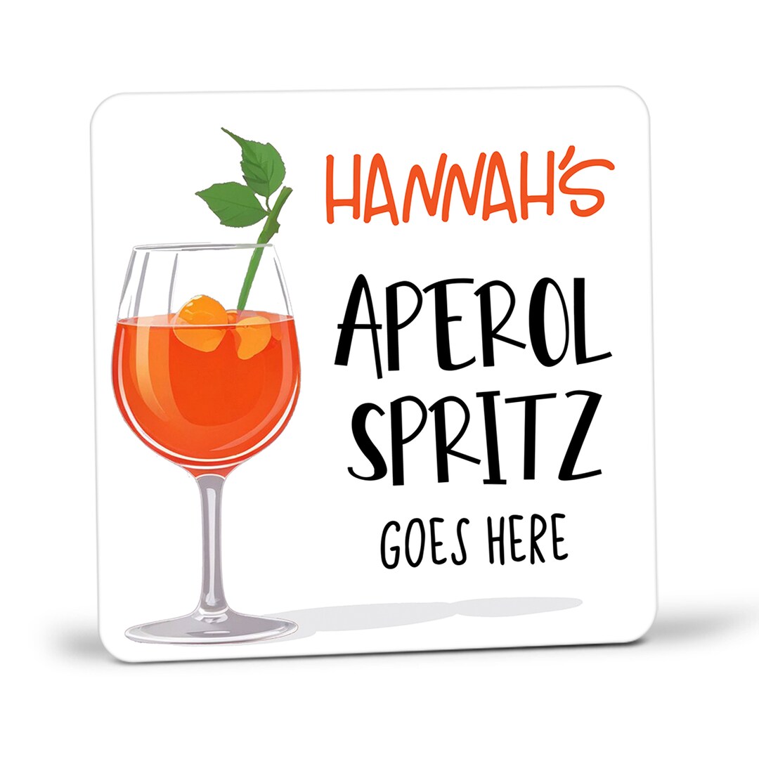 Personalized Aperol Spritz Coaster: Cocktail Bar Decor - Etsy