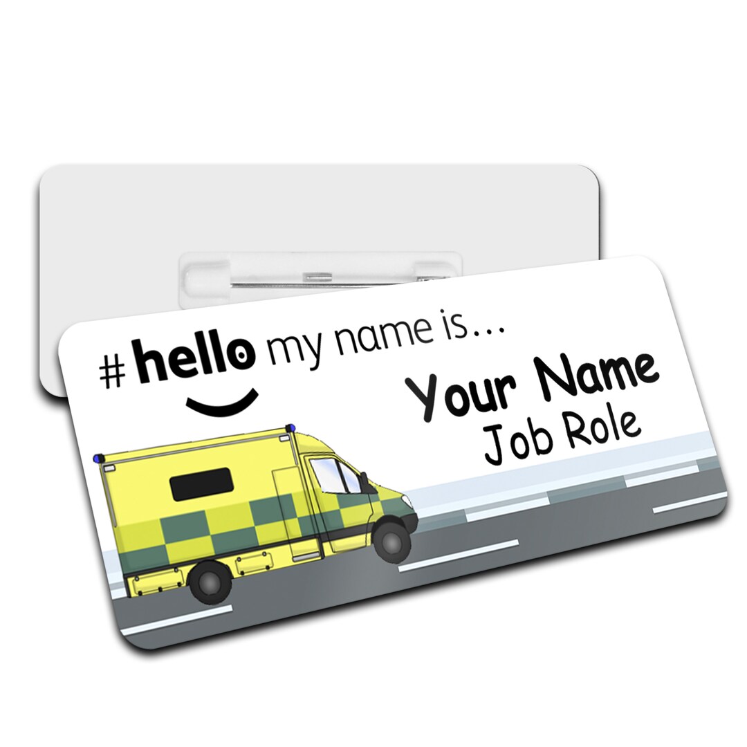 Personalised Ambulance Name Badge: Paramedic Medical ID - Etsy