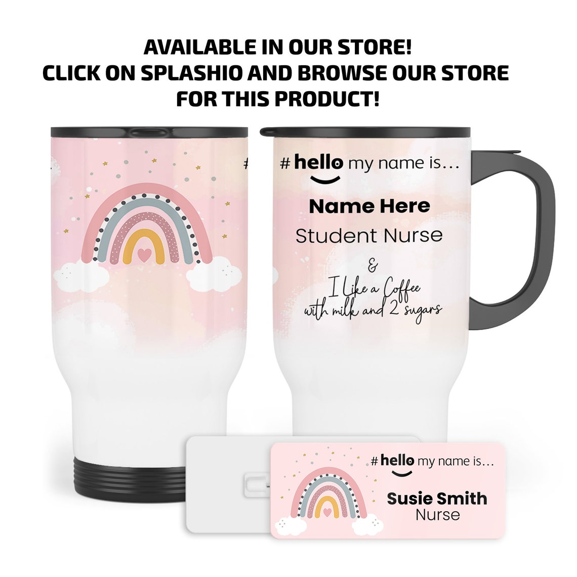 Hello My Name is Name Badge Pink Rainbow Personalised Premium - Etsy