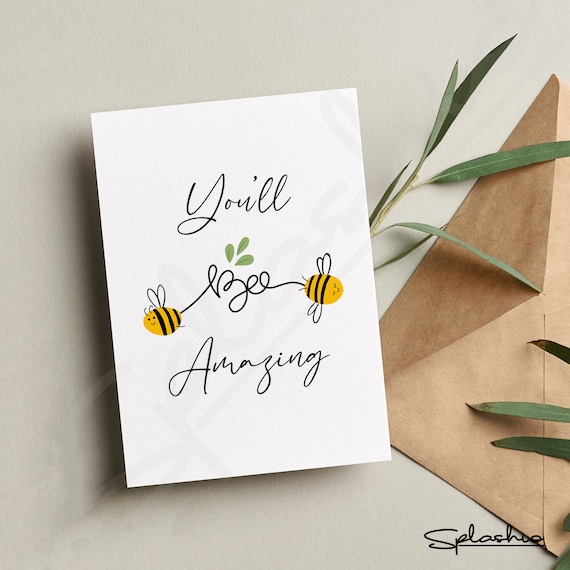New Job Card you'll Bee Amazing Good Luck Card Card for - Etsy