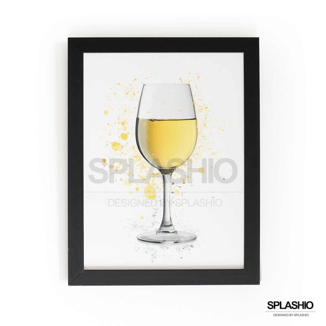 WHITE WINE Splatter Art Print High Gloss Print Splash Art - Etsy